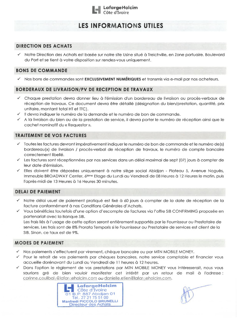 Les Informations Utiles | PDF