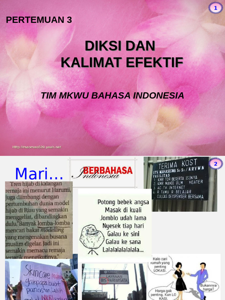 NN - Pertemuan 3. Diksi Dan Kalimat Efektif | PDF