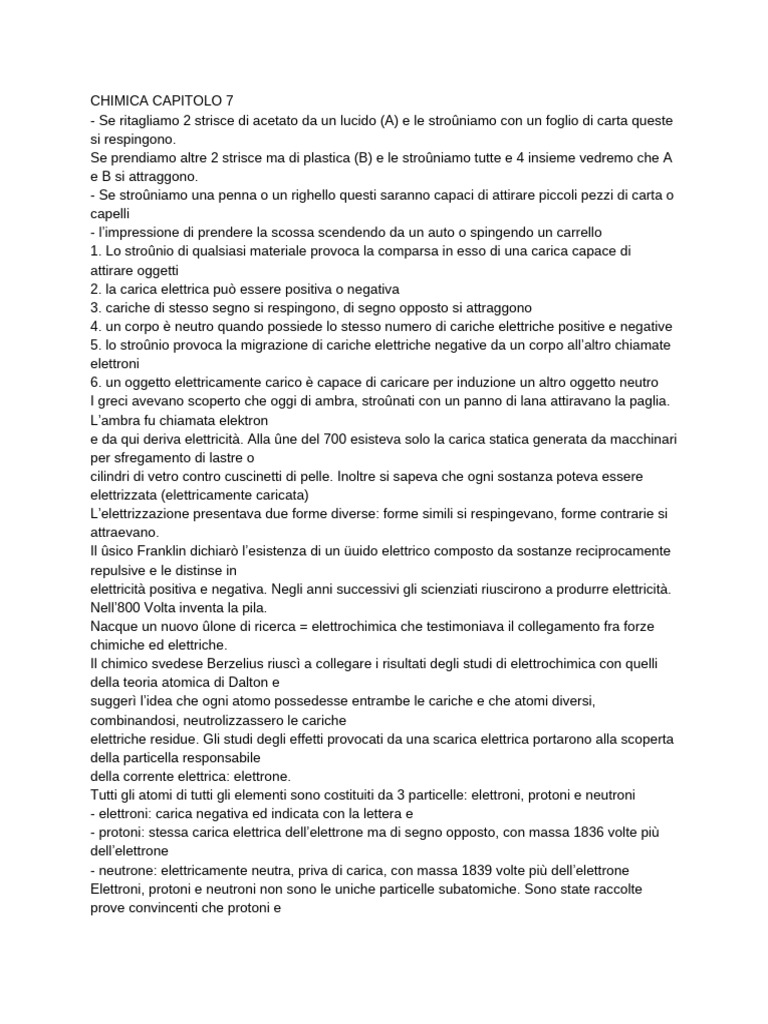 Chimica Capitolo 7 | PDF