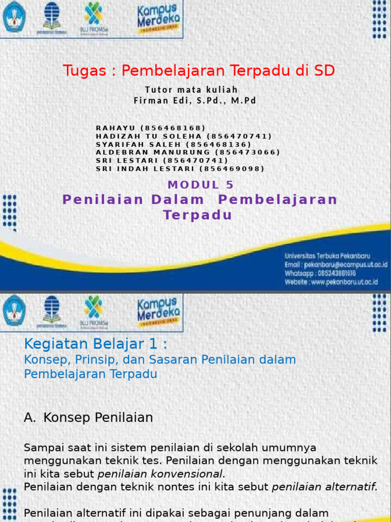 Kelompok 5 - Modul 5 Pembelajaran Terpadu | PDF