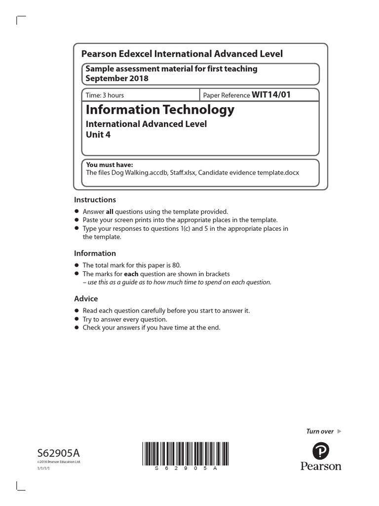 Int Advanced Level Applied ICT WIT14 01 Add SAM | PDF