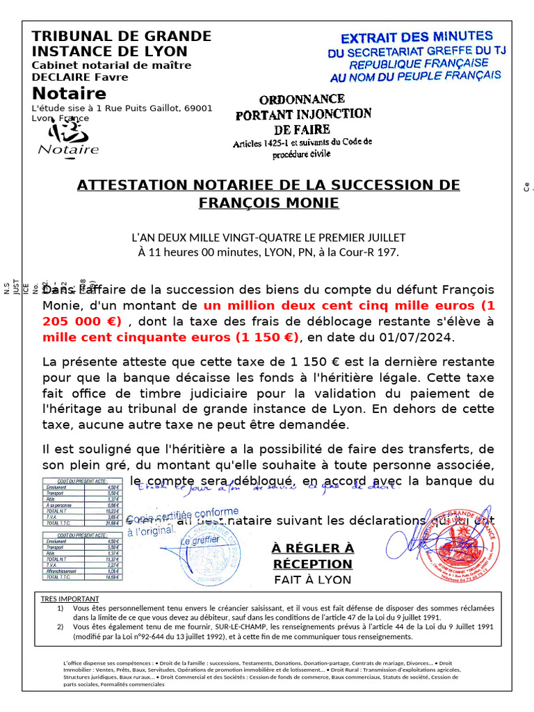 Attestation Notariale Ou Notarie