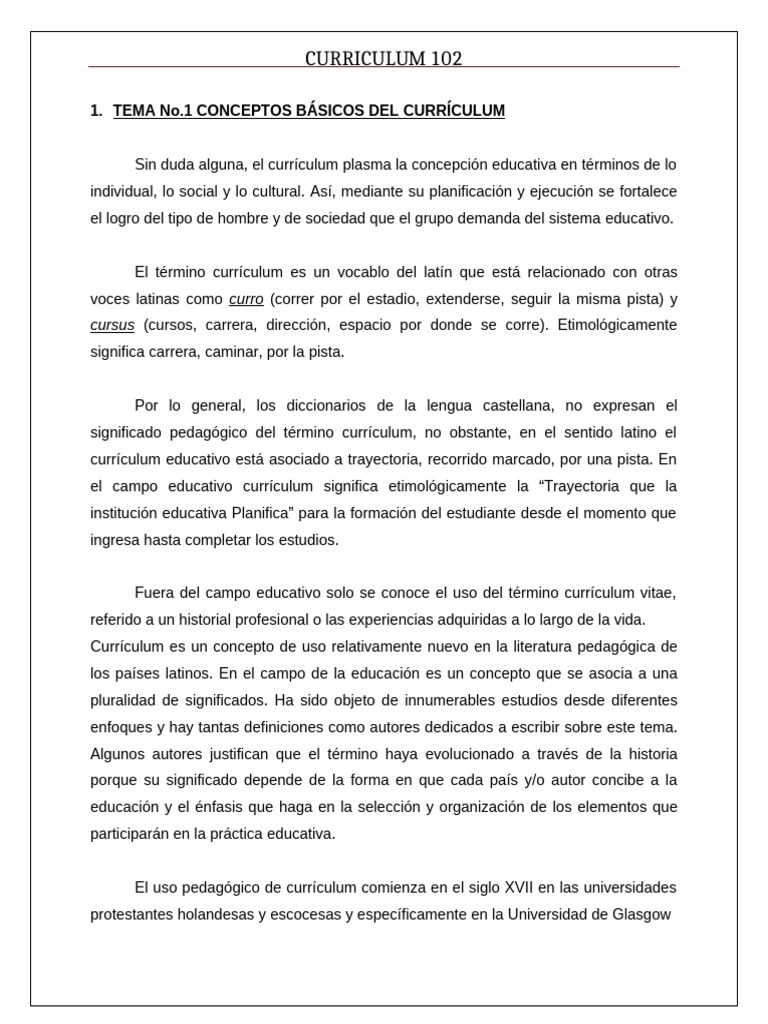 Modulo de Curriculum 102 - 2022 | PDF