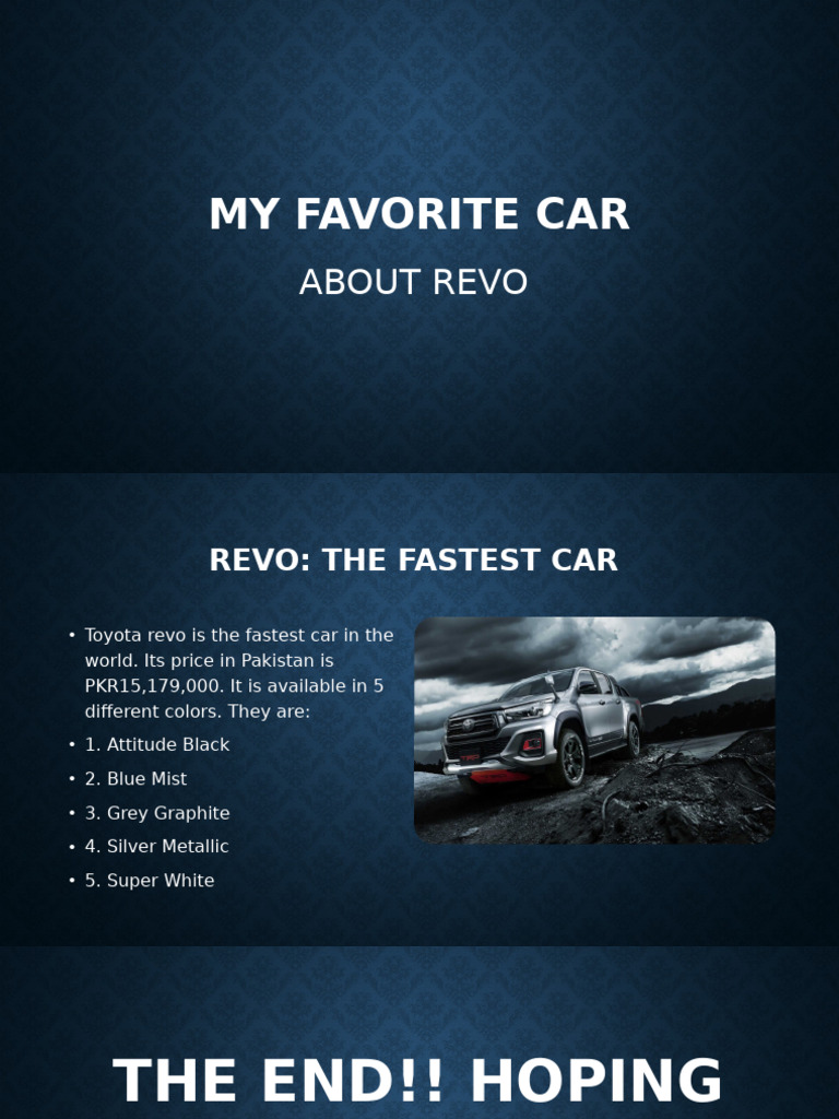 My Favourite Car Revo | PDF