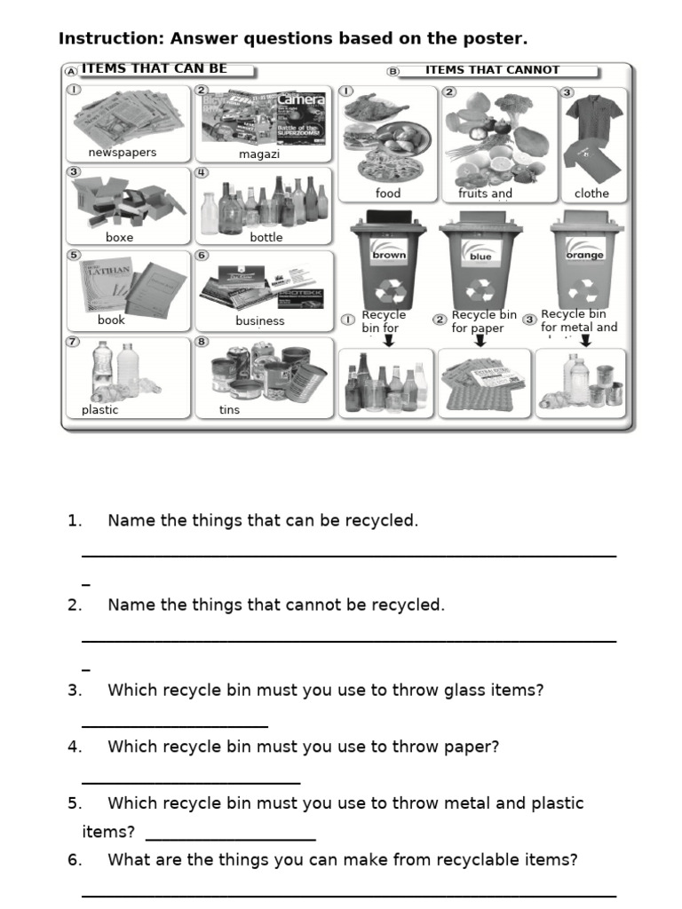English Lesson On Recycling | PDF