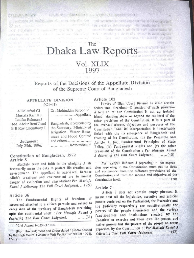 Mohiuddin Farooque vs. Bangladesh (1997) | PDF