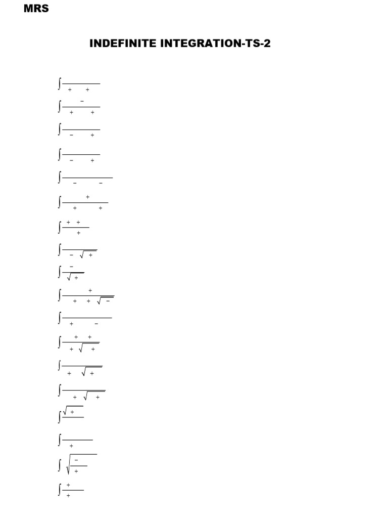 Indefinite Integration Ts 2 | PDF