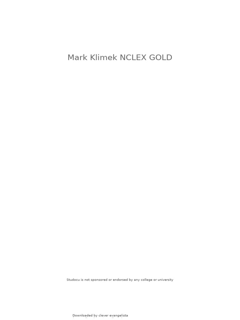 Mark Klimek Nclexgold Lecture Notes 1 12 | PDF Mark Klimek Nclexgold Lecture Notes 1 12 | PDF