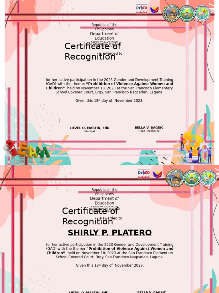GAD Certificate | PDF