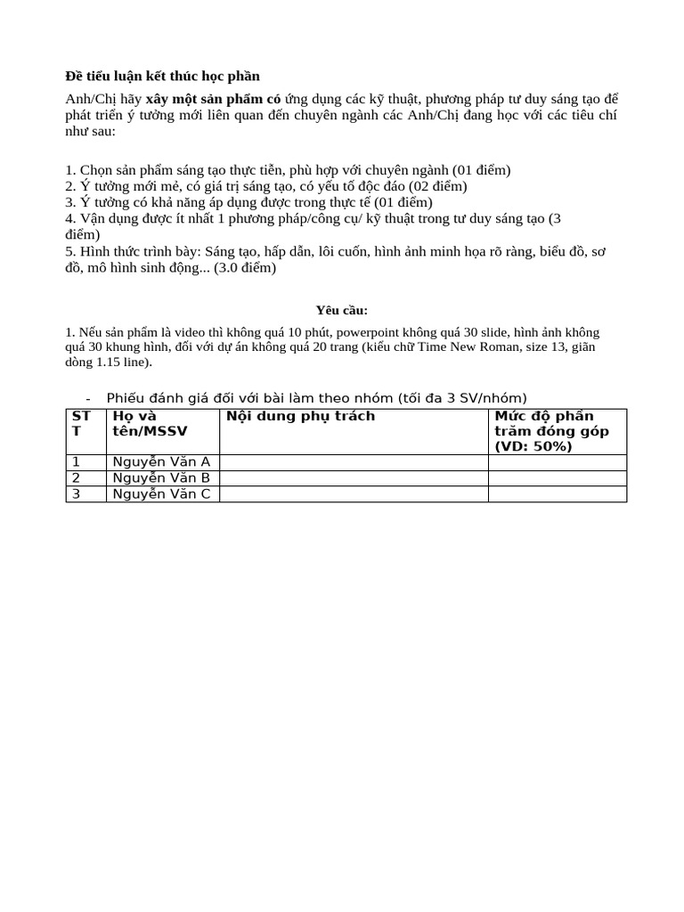 Đề Tiểu Luận Kết Thúc Học Phần KNLVN Va TDST KY 2.2024 | PDF