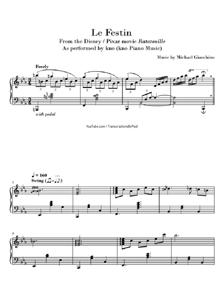 Le Festin - kno Piano Music - Sheet Music transcription | PDF