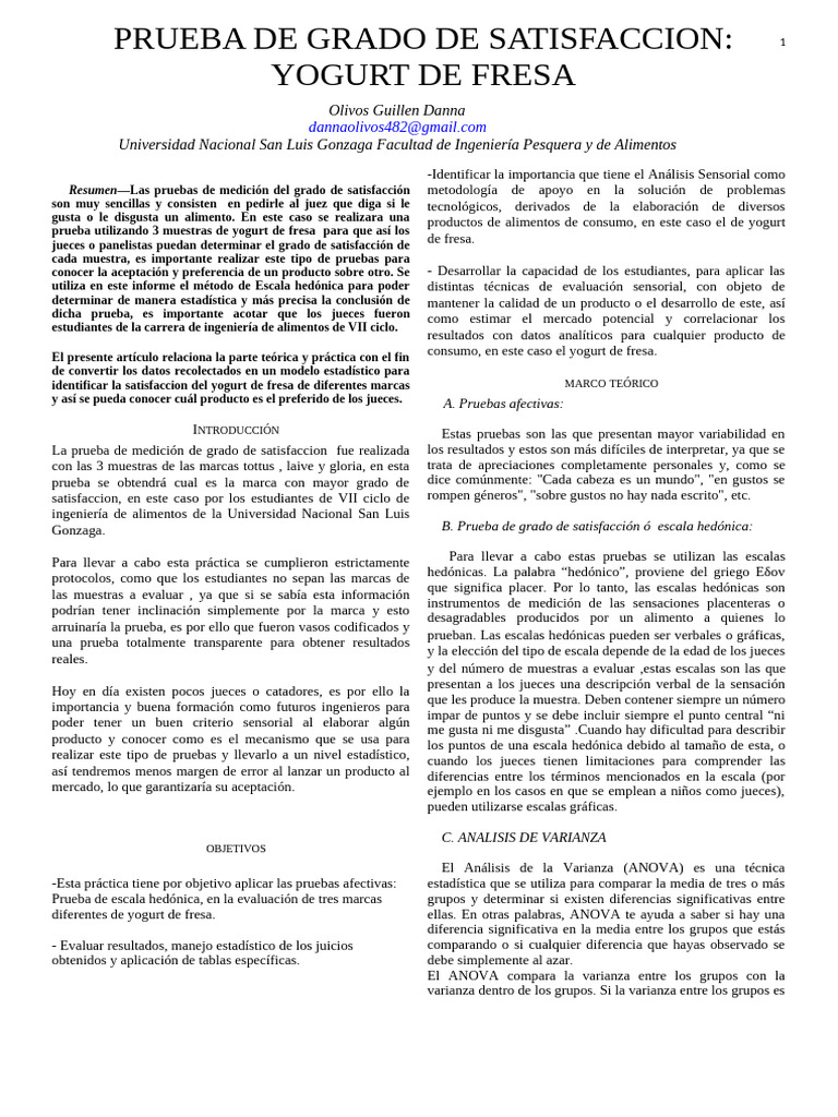 Escala Hedonica Informe | PDF