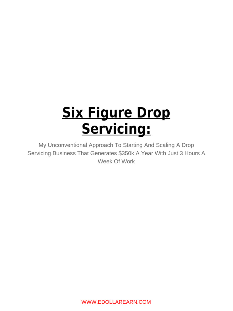 6 Figure Drop Servicing | PDF | Facebook | Career & Growth