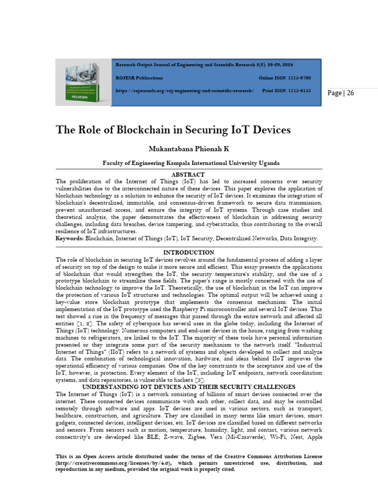 The Role of Blockchain in Securing IoT Devices (WWW - Kiu.ac - Ug ...