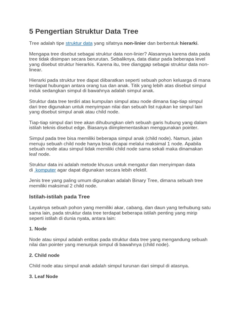 Pengertian Struktur Data Tree | PDF