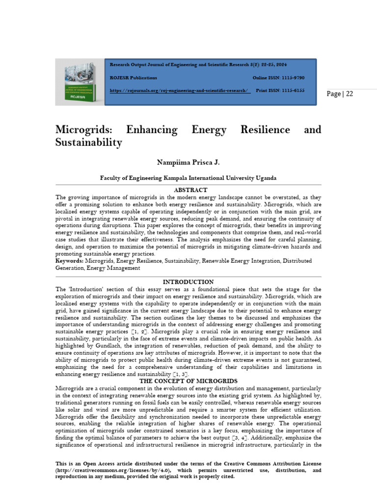 Microgrids: Enhancing Energy Resilience and Sustainability (WWW - Kiu.ac - Ug) | PDF ...