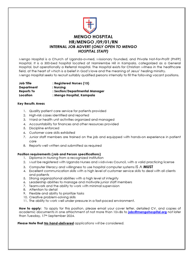 Jobs in Mengo Hospital | PDF