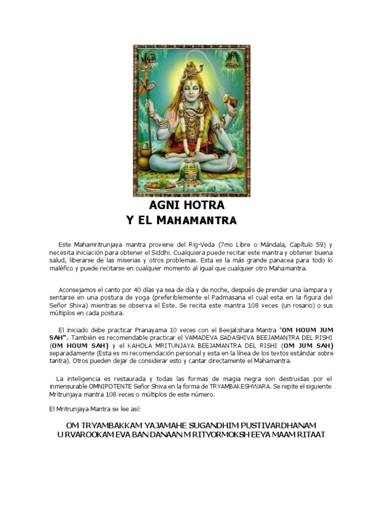 AGNI HOTRA Y EL MAHAMANTRA | PDF | Vishnu | Incendios