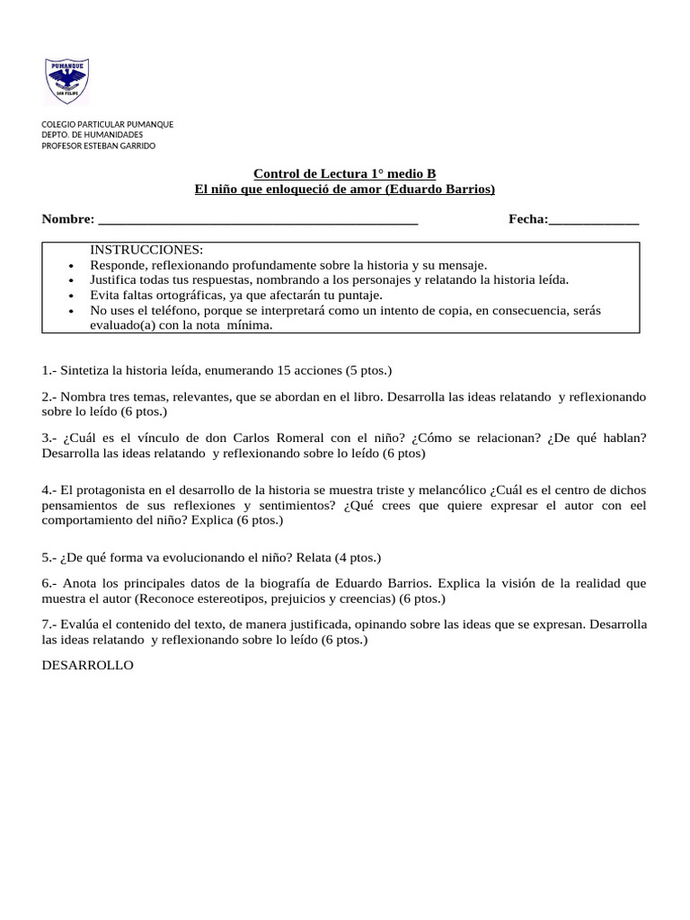 El Niño Que Enloqueció de Amor | PDF