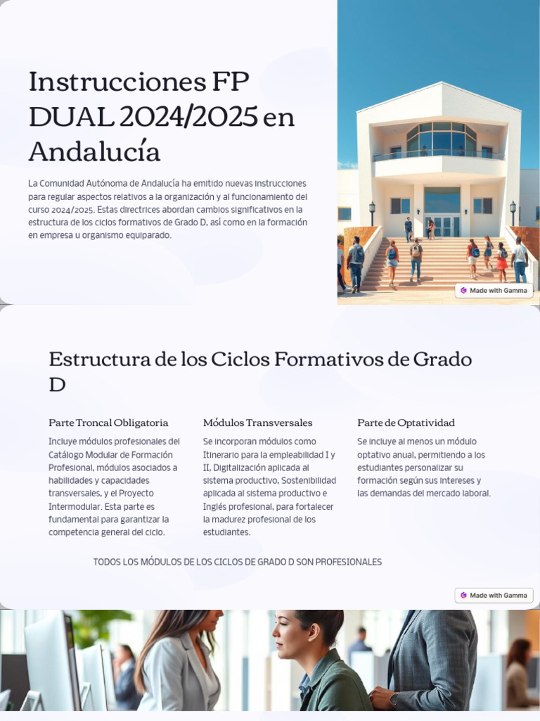 Instrucciones FP DUAL 20242025 en Andalucia | PDF