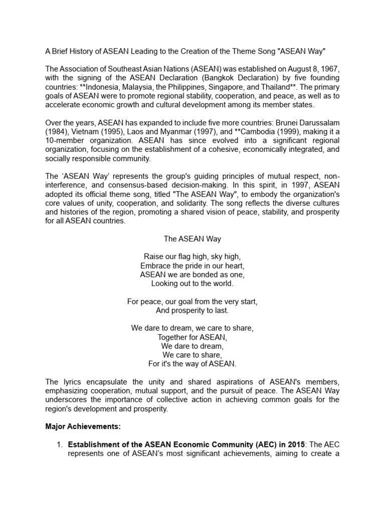 A Brief History of ASEAN | PDF