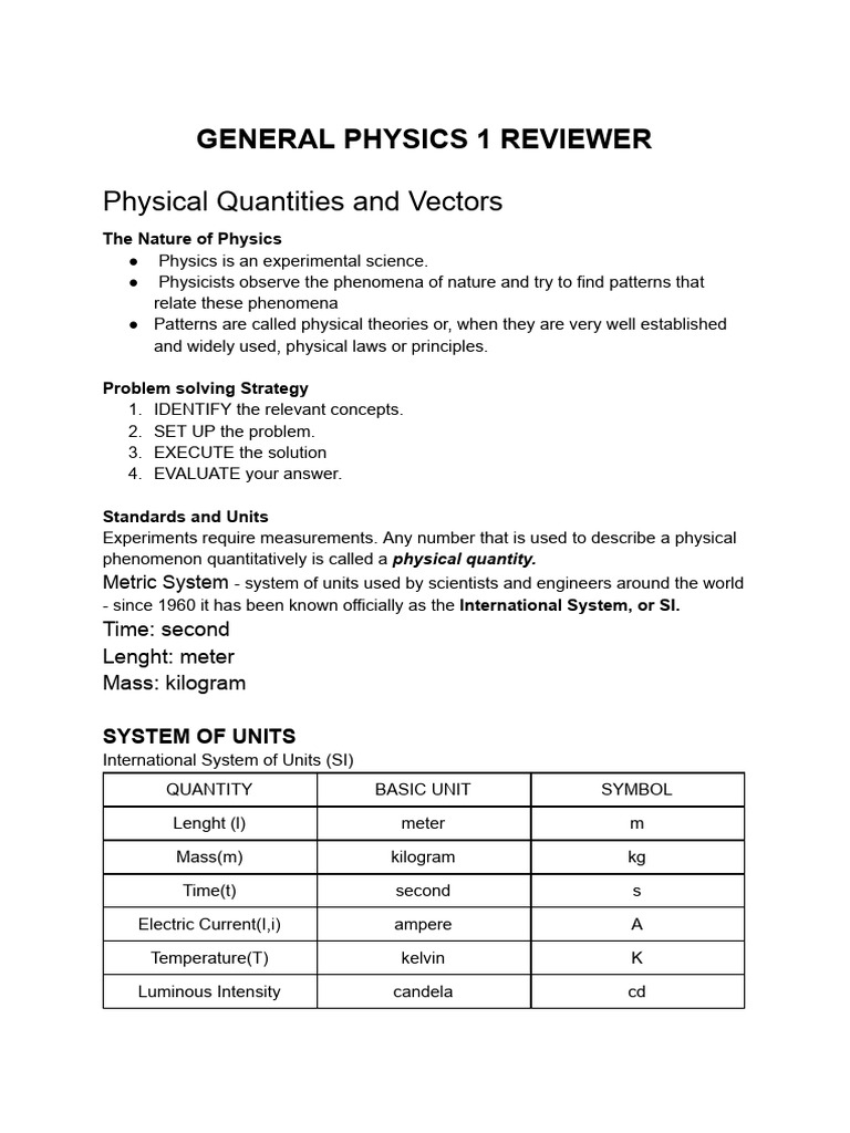 PHYSICS-REVIEWER-G1 | PDF