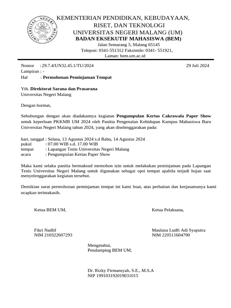 (Izin Tempat) Basement Gracak 12 Agust | PDF