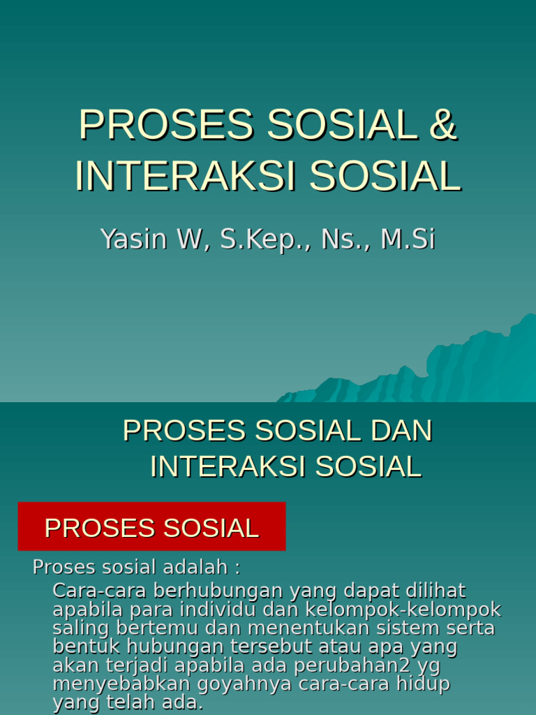 Proses Sosial Interaksi Sosial | PDF