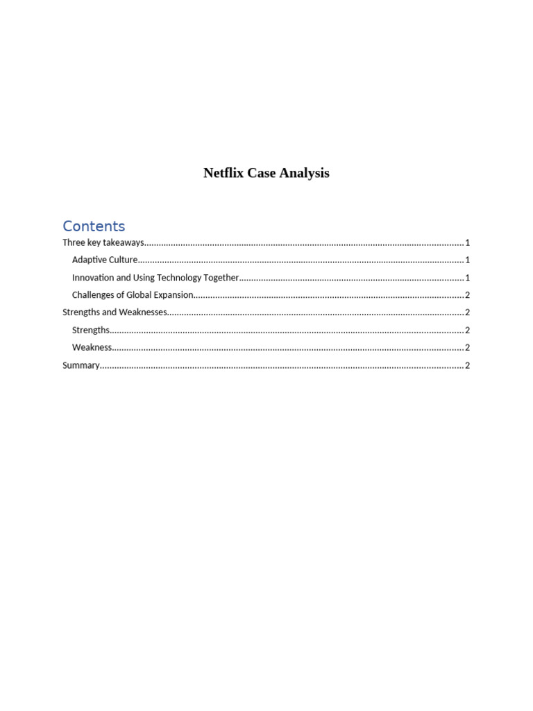 Netflix Case Analysis | PDF