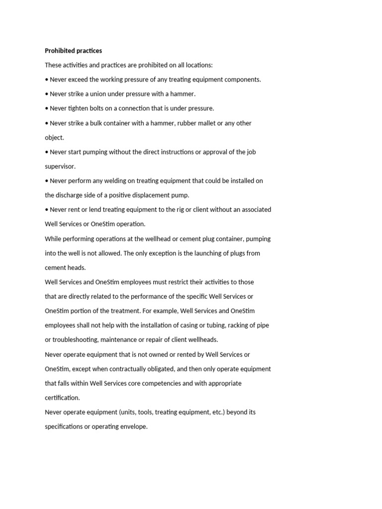 Prohibited practices | PDF