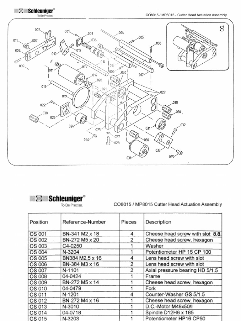 MP 8015 - Cutter Head Actuation Assembly | PDF