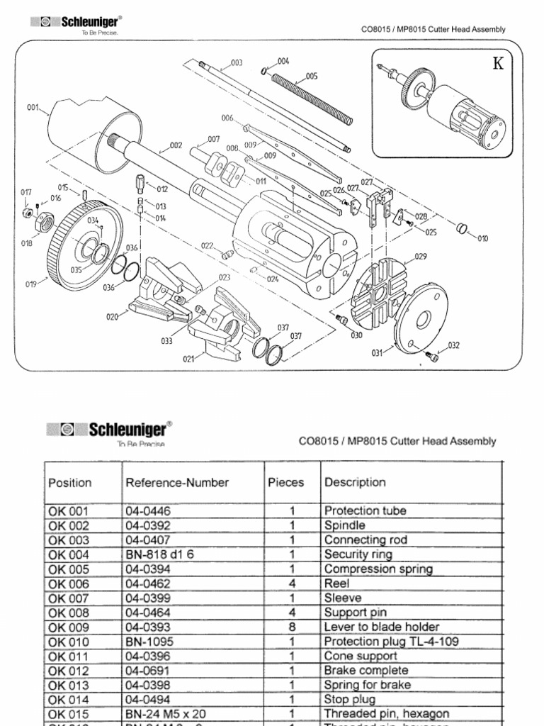 MP 8015 - Cutter Head Assembly | PDF