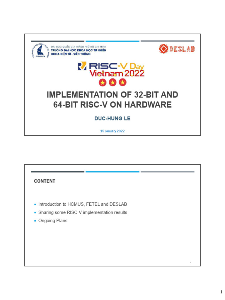 RVDV - 06 - Le Duc Hung - RISC V Day Vietnam2022 15 01 2022 - c1 | PDF