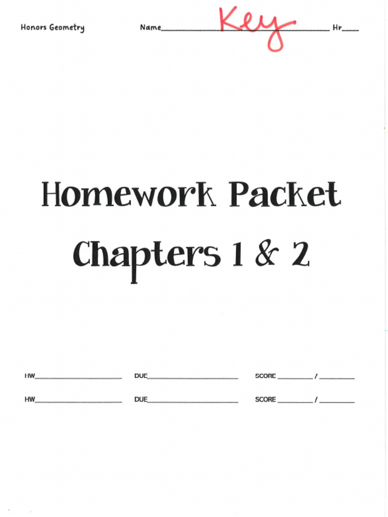 HW PKT Ch.1-2 (24-25) KEY | PDF