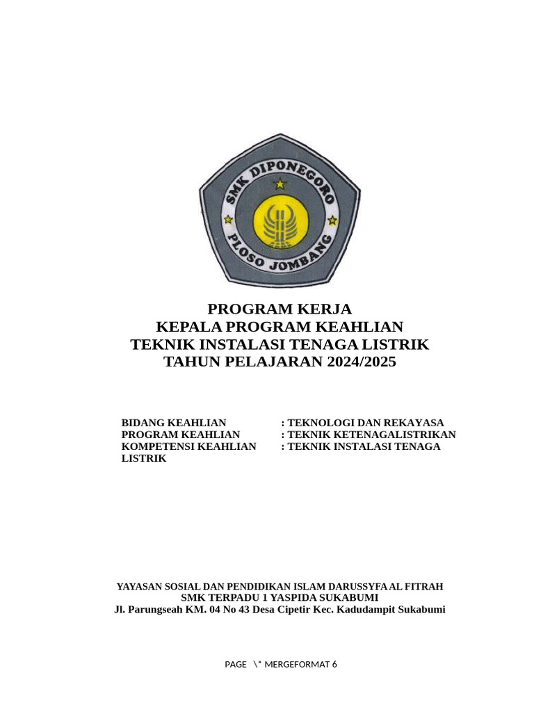 Program Kerja Kaprog TITL 2024 2025 | PDF
