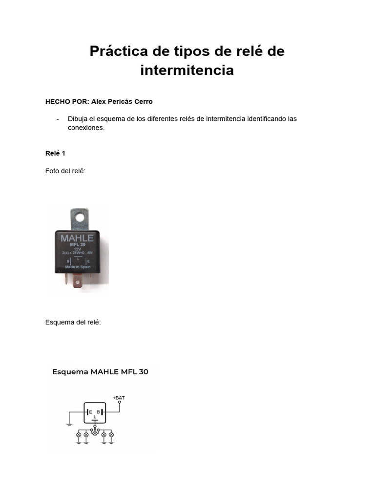 Práctica de Tipos de Relé de Intermitencia | PDF