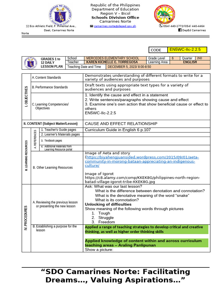 SY 2023-2024 COT 2 | PDF