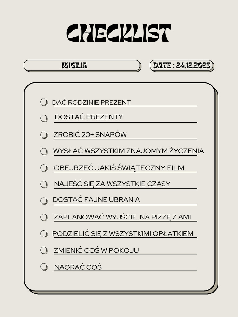 Beige and Black Minimalist Checklist | PDF