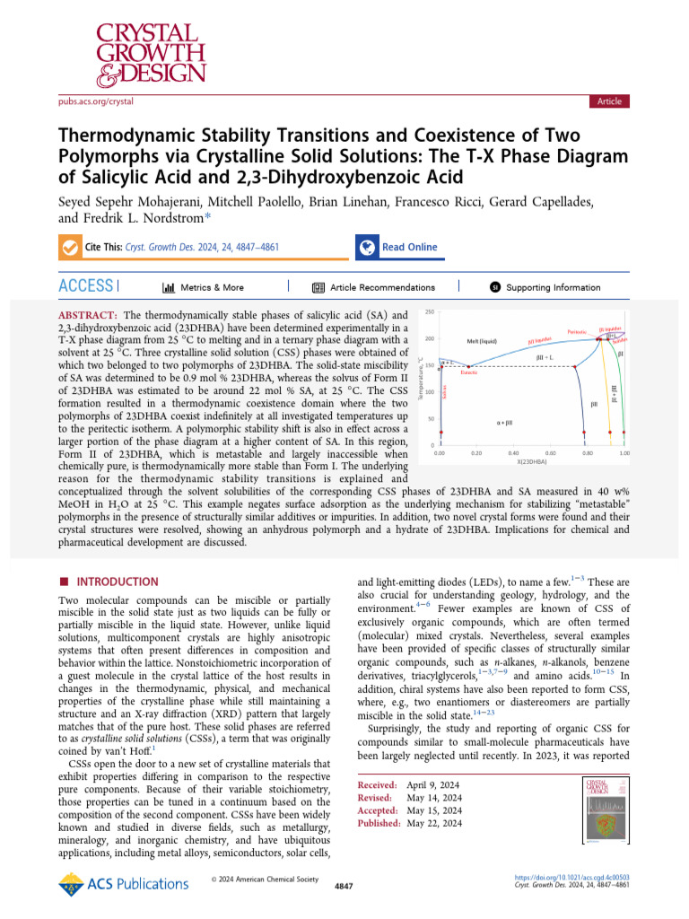 Mohajerani Et Al 2024 Thermodynamic Stability Transitions and ...