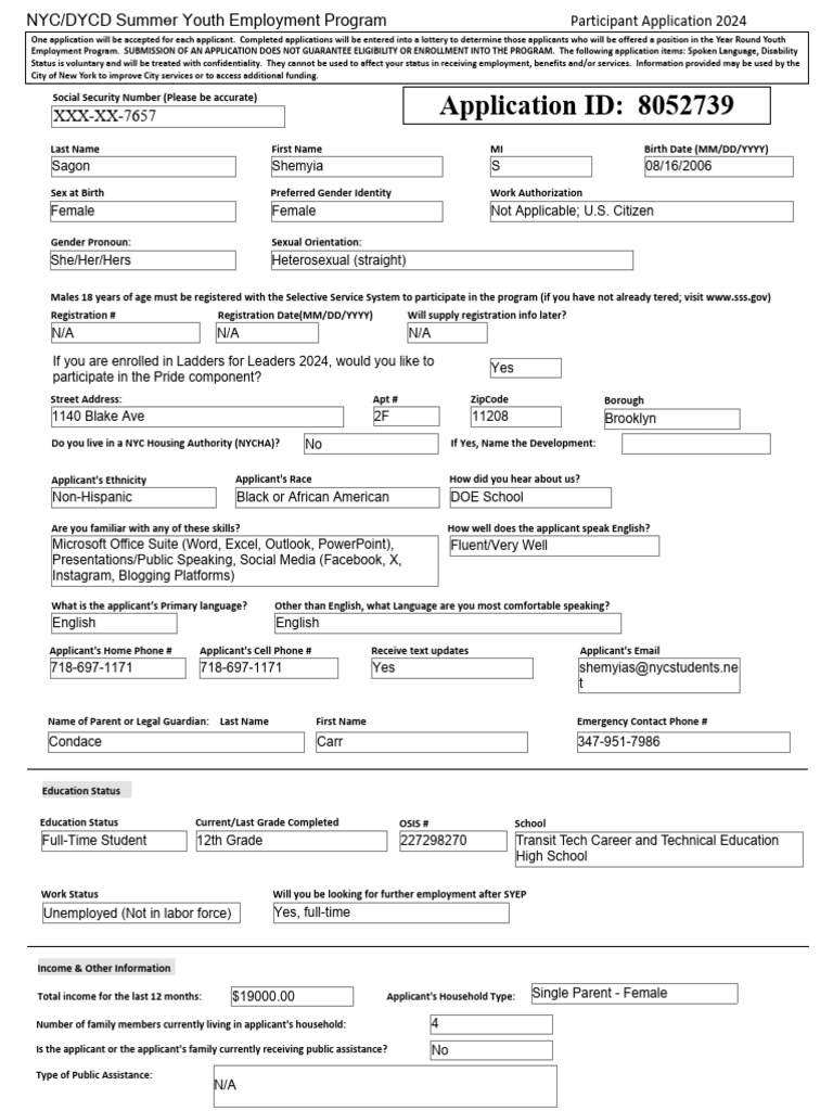 Application Printout | PDF