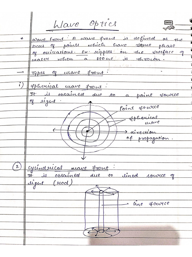 Wave Optics Notes PDF | PDF