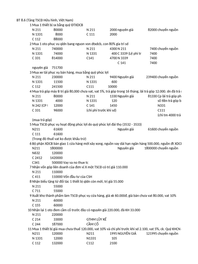 Bai Tap KTTC Chuong 8 | PDF | Vietnam