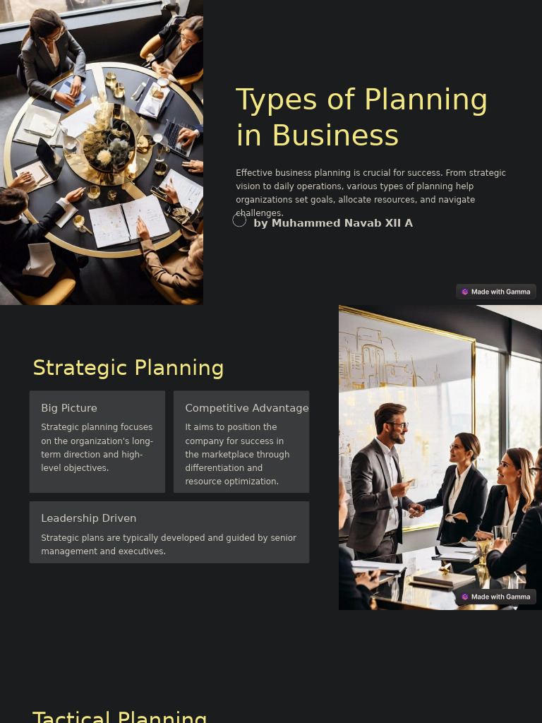 Types-of-Planning-in-Business | PDF