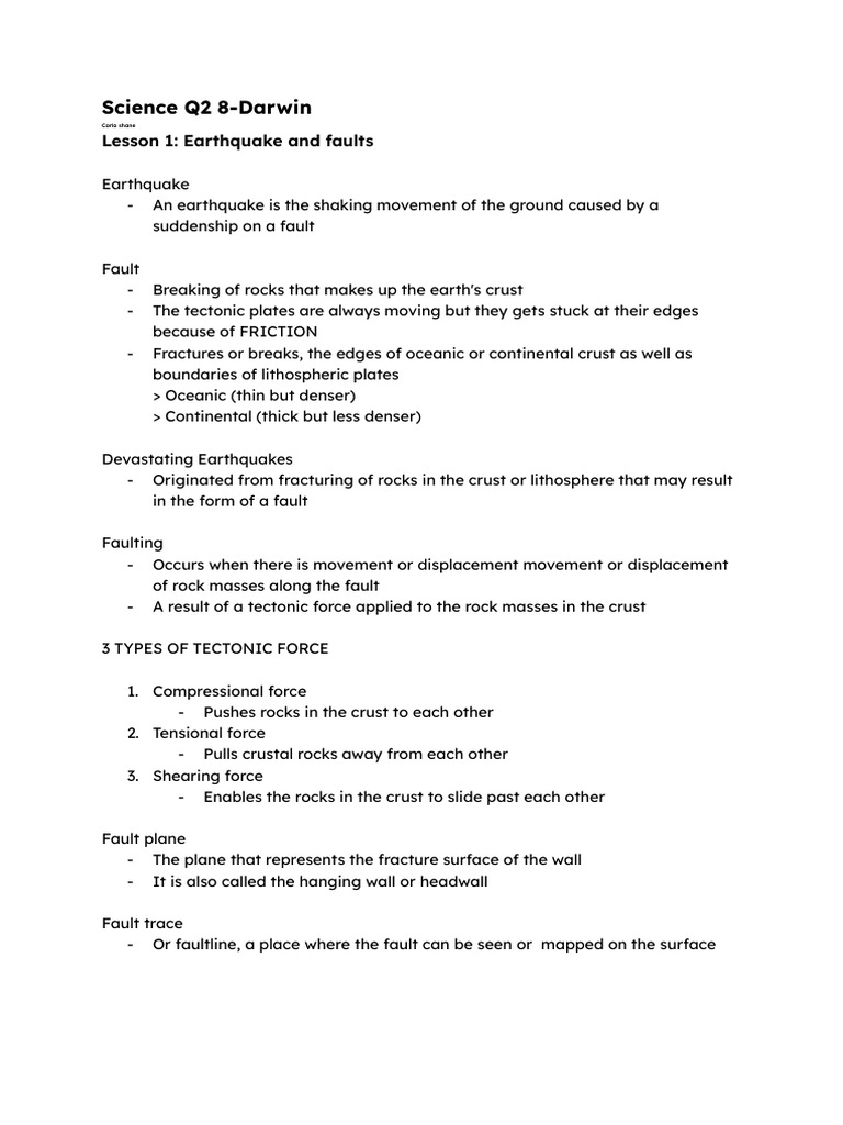 Science Q2 8 | PDF | Fault (Geology) | Meteoroid