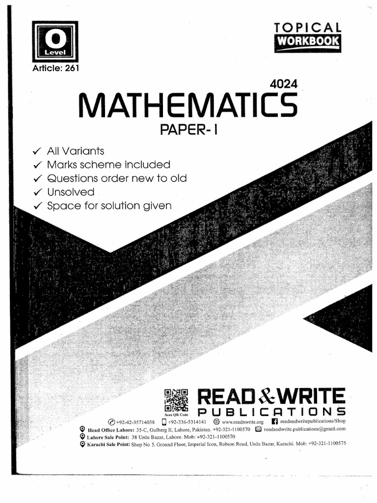 Math Paper-1 O Level | PDF