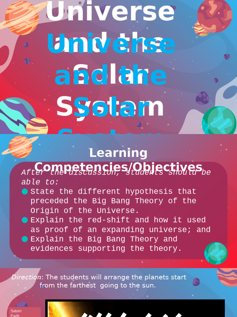 Es Lesson 2 Cont. Universe and The Solar System 1 | PDF