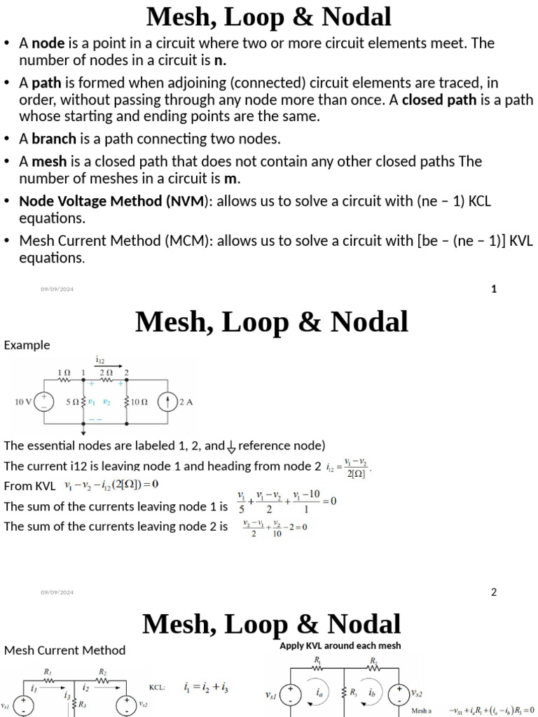 Mesh, Loop & Nodal | PDF