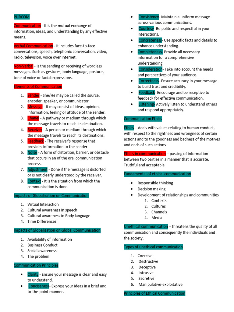 Purcom Reviewer | PDF