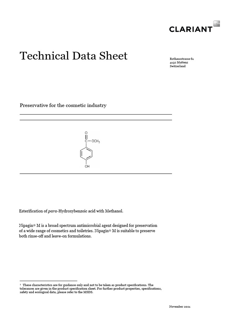 TDS - Nipagin M - PC - 112021 | PDF