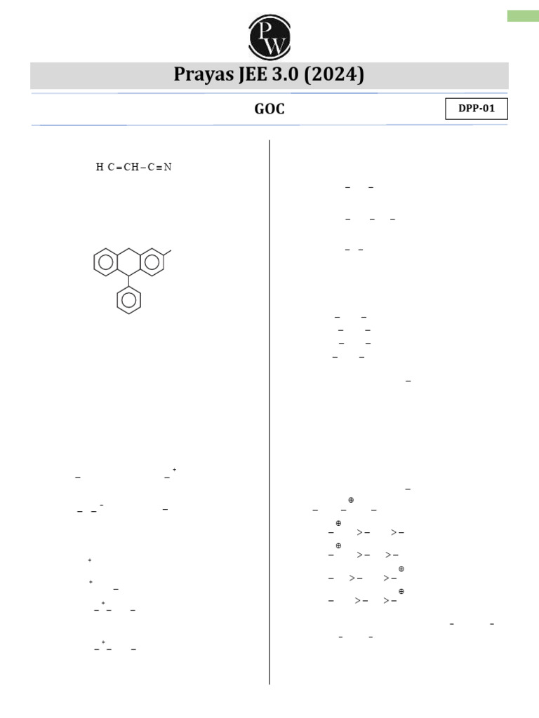 GOC DPP 01 (Of Lec 04) Prayas JEE 3.0 2024 | PDF